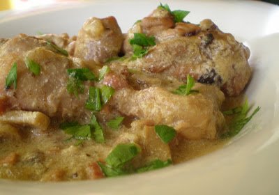 Pollo al vino blanco, pouilly-fumé