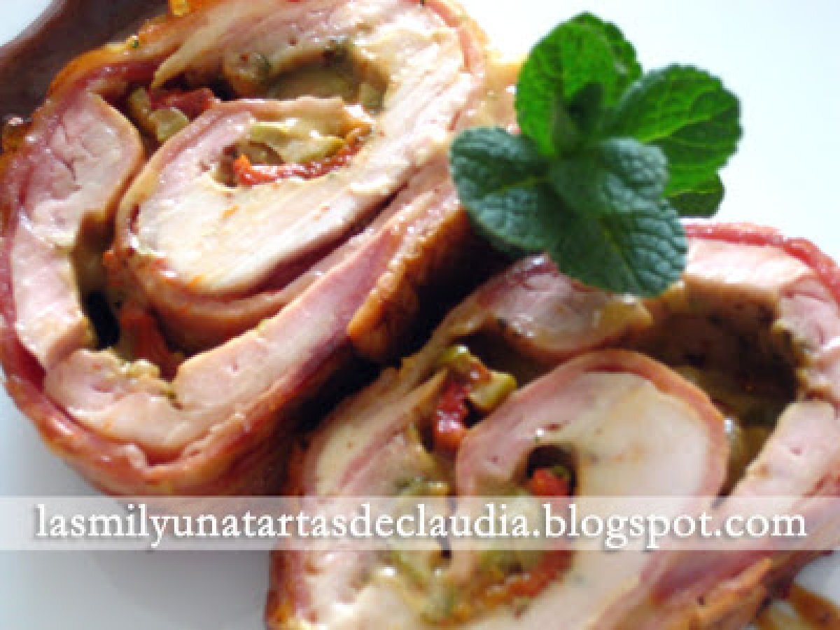 Receta de pollo arrollado relleno