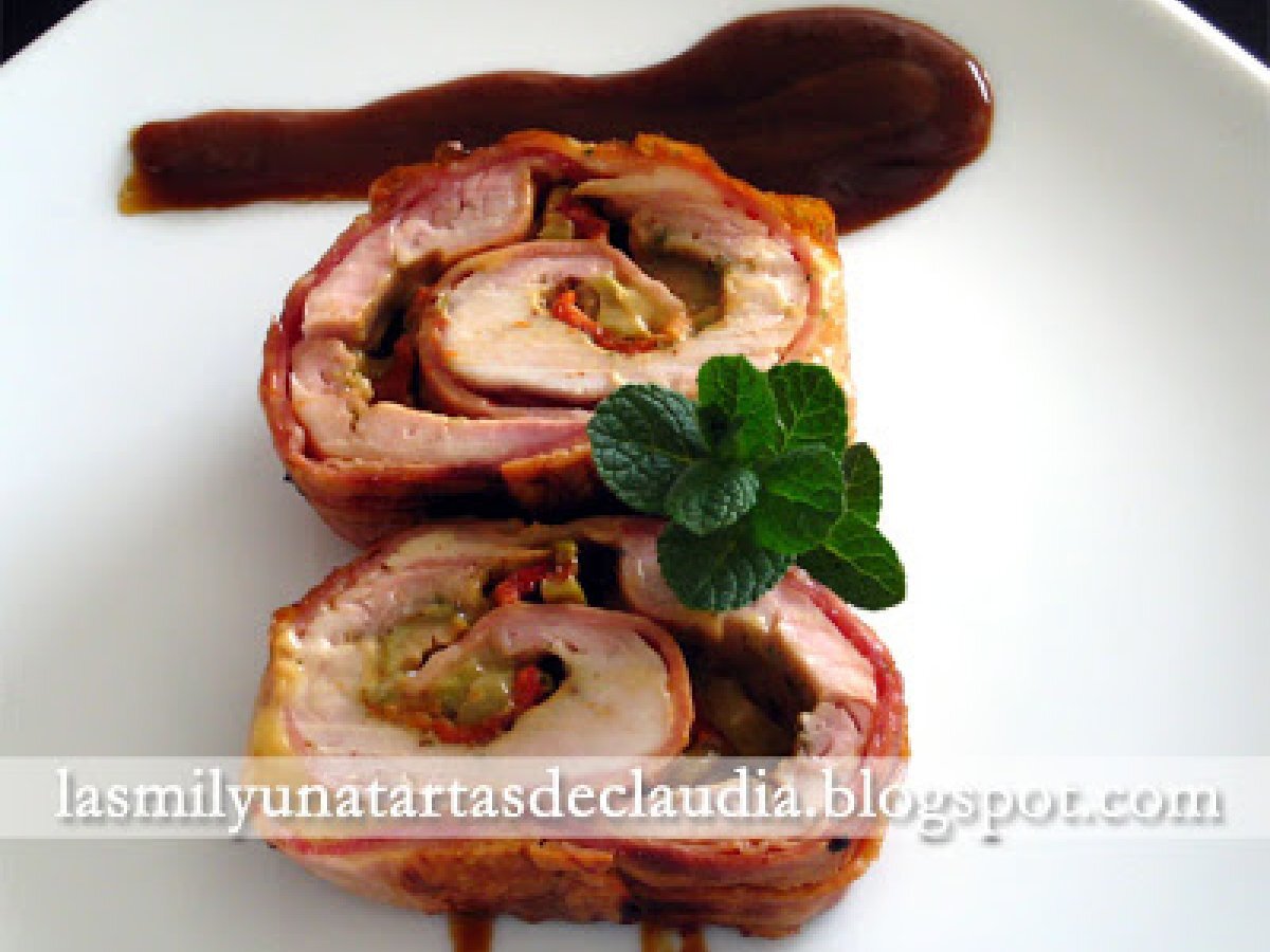 Receta de pollo arrollado relleno