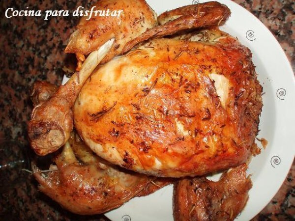 Receta de pollo asado o a l'ast fácil y deliciosa