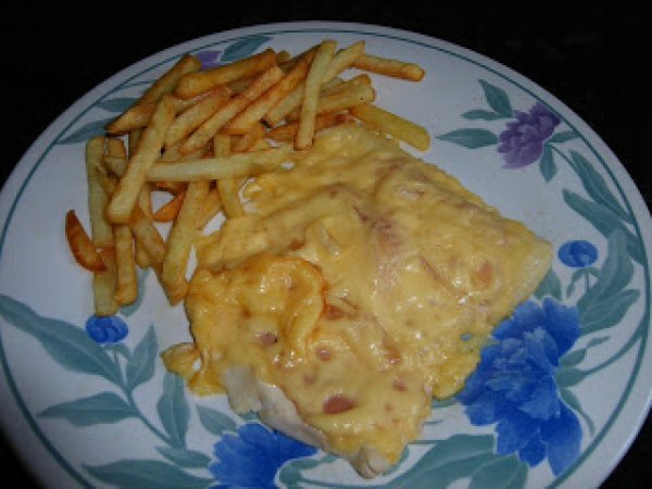 Receta de pollo al horno con bacon y queso