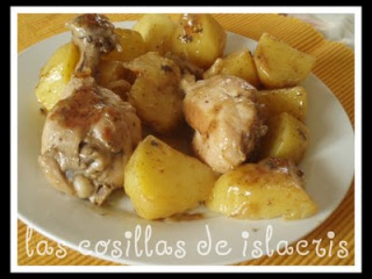 Receta de pollo con patatas al orégano fácil y deliciosa
