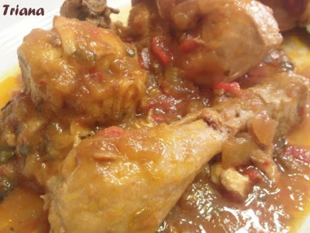 Receta de pollo con pisto de verduras