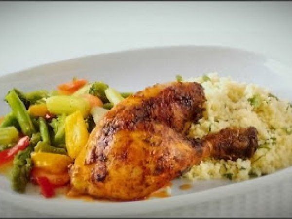 Receta de pollo provenzal con couscous y verduras