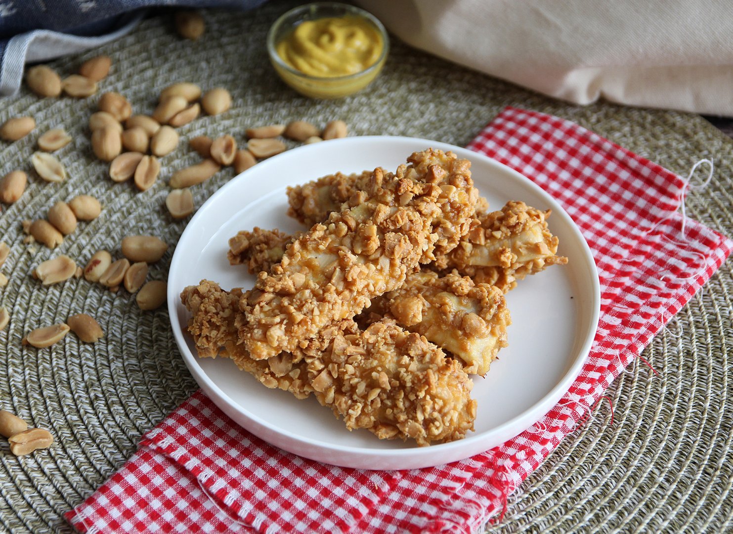 Receta de pollo rebozado con cacahuetes