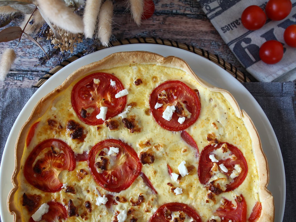 Receta De Quiche Vegetariana Con Tomate Y Queso Feta