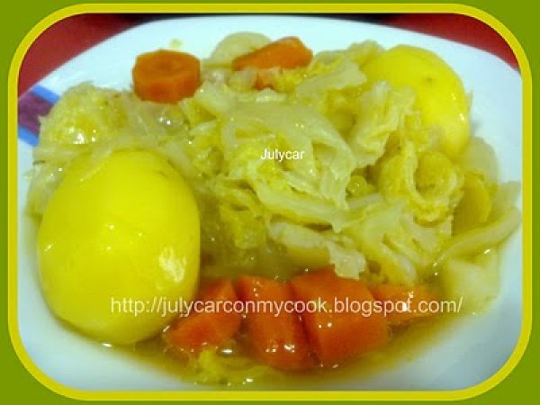 Receta de repollo con patatas y zanahorias (olla gm d)