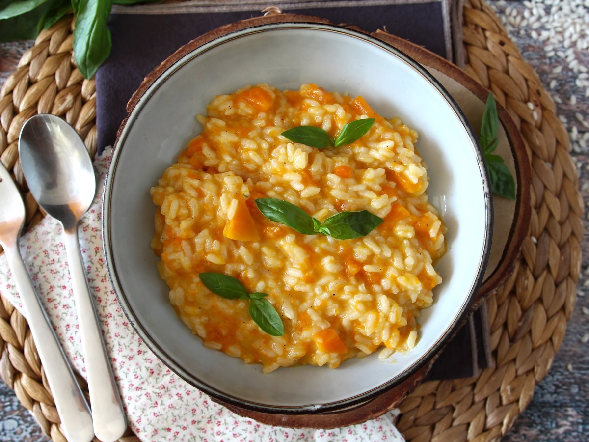 Receta de risotto de calabaza, reconfortante y sabrosa