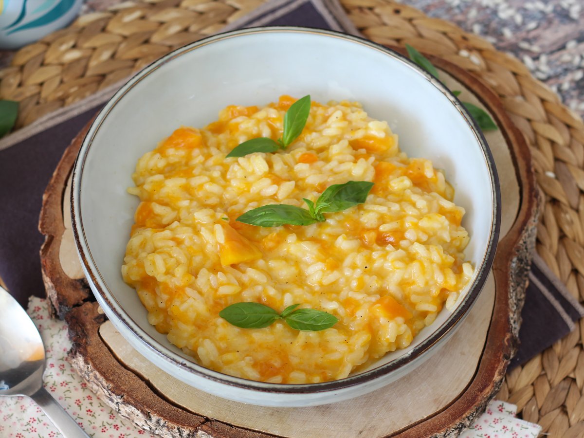 Receta de risotto de calabaza, reconfortante y sabrosa