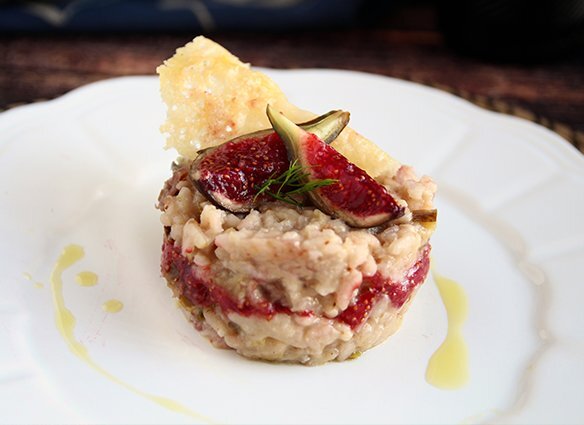 Receta de risotto de higos, gorgonzola y jamón