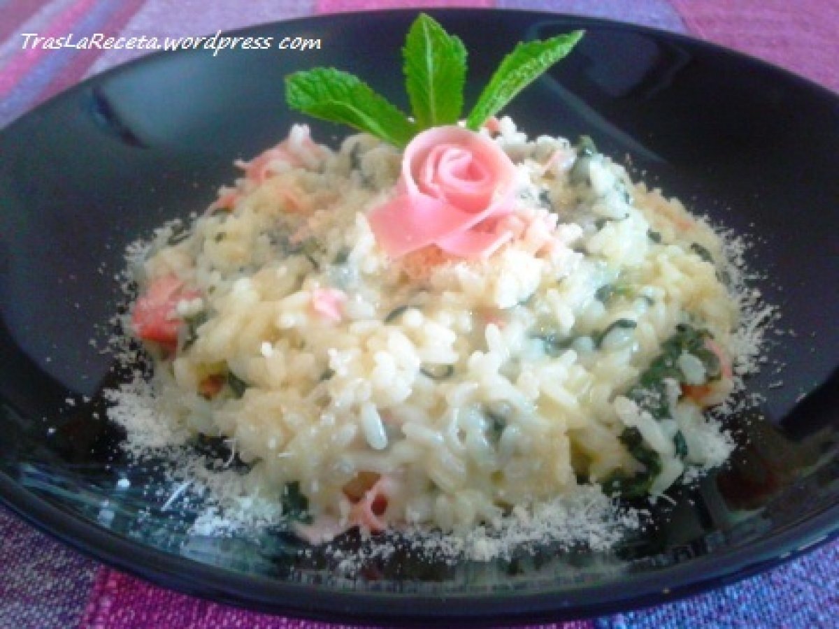 Risotto de jamón cocido y espinacas - Receta Petitchef