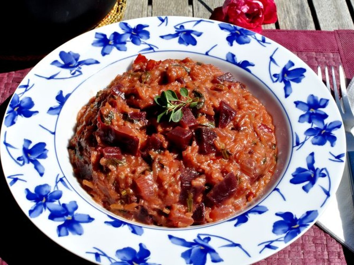 Risotto de remolacha vegetariano - Receta Petitchef