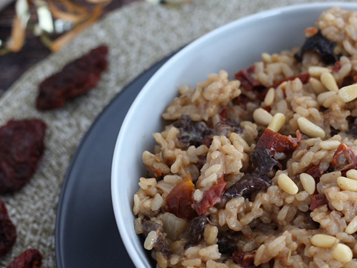 Receta de risotto vegetariano con tomates y setas