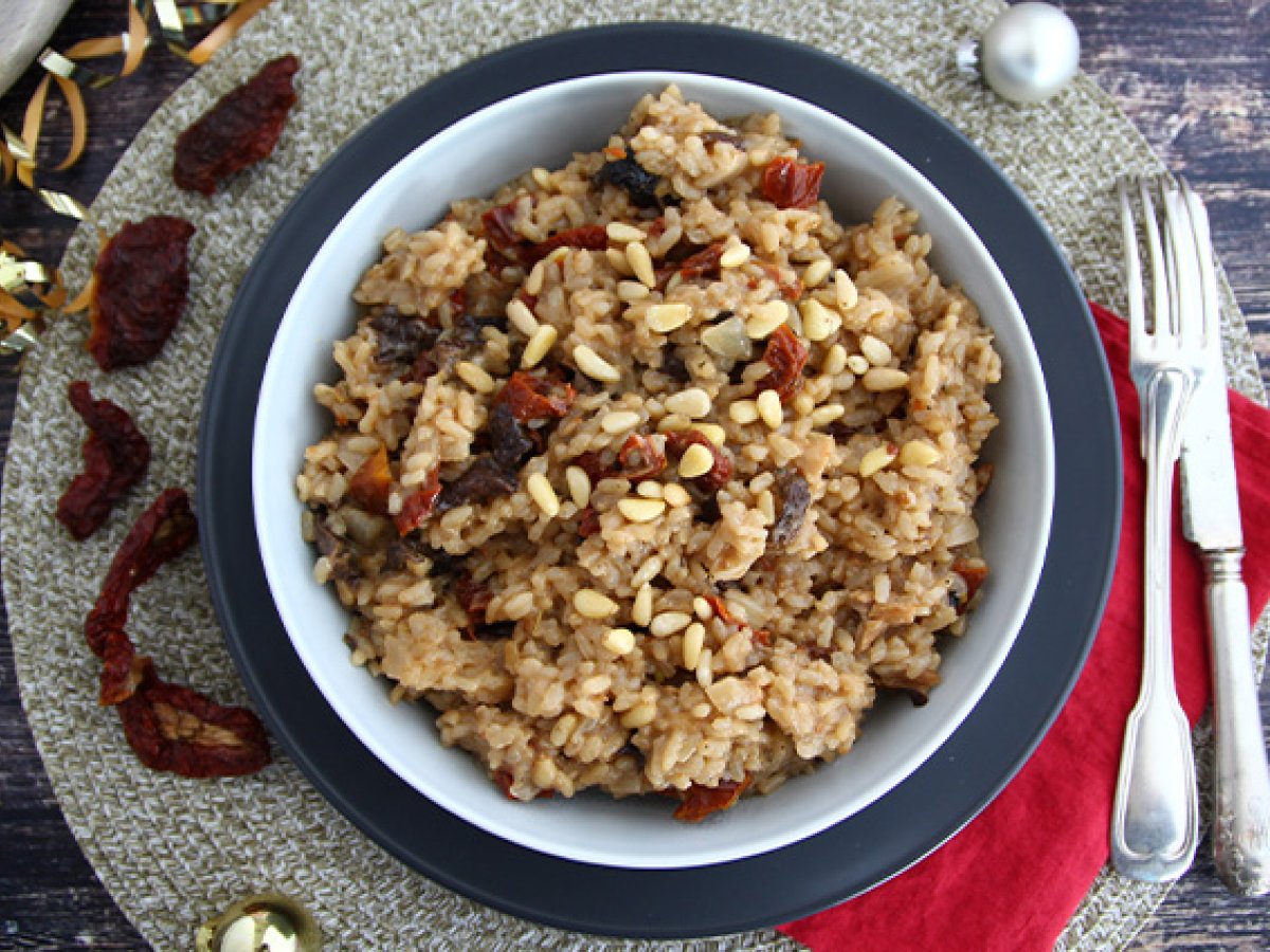 Receta de risotto vegetariano con tomates y setas