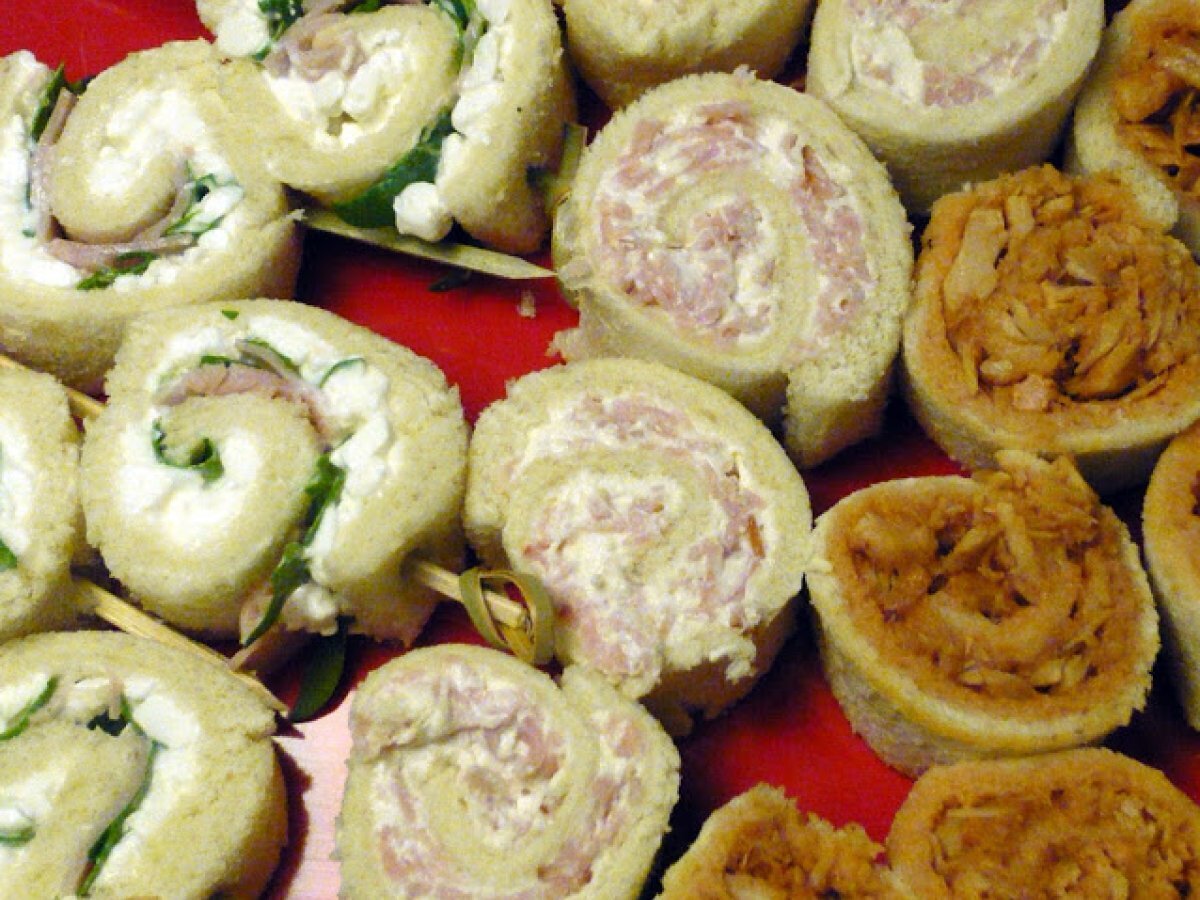 Receta de rollitos variados de sándwich