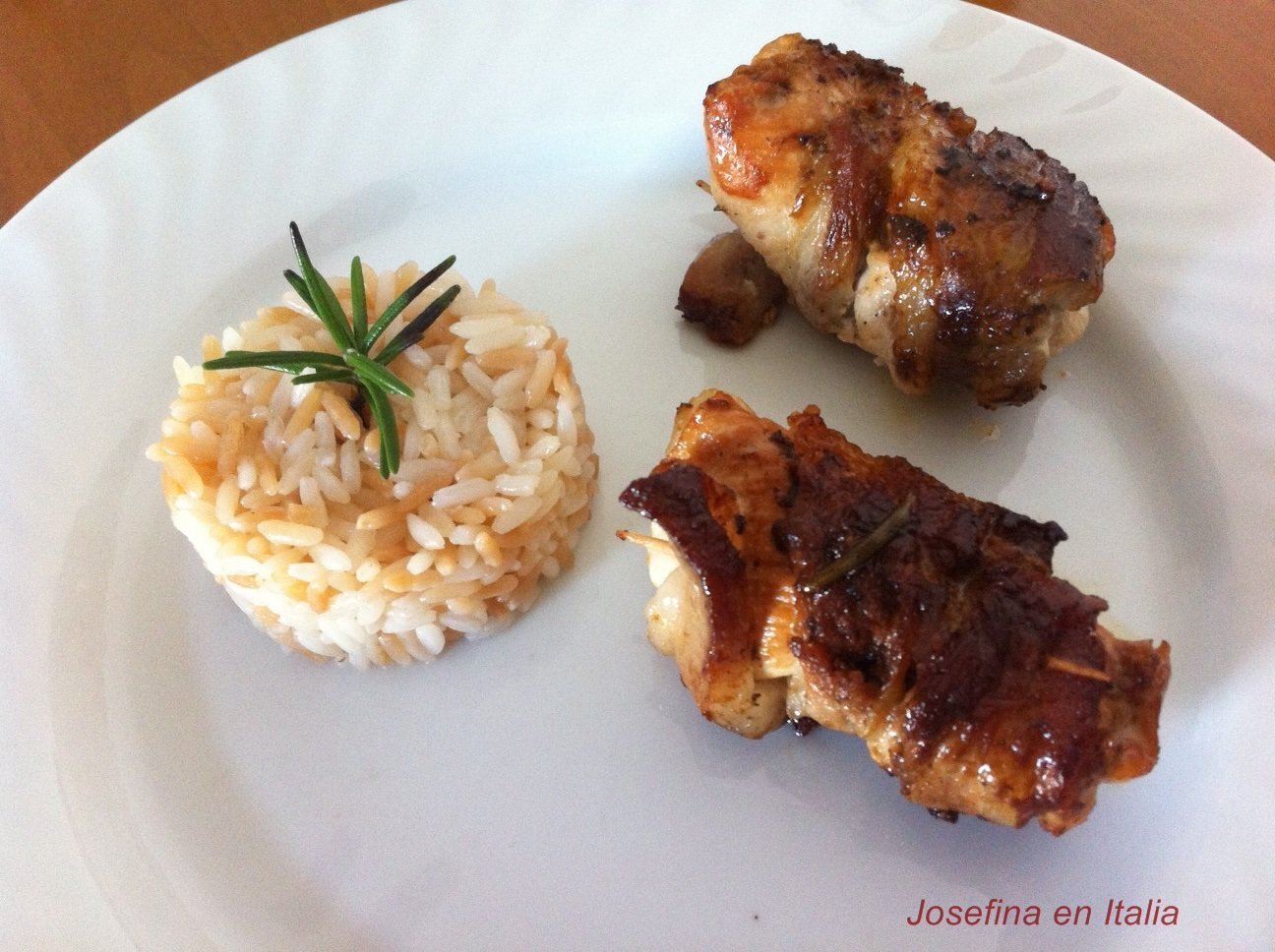Rollos de pollo y tocino/ involtini di pollo e pancetta - Receta Petitchef