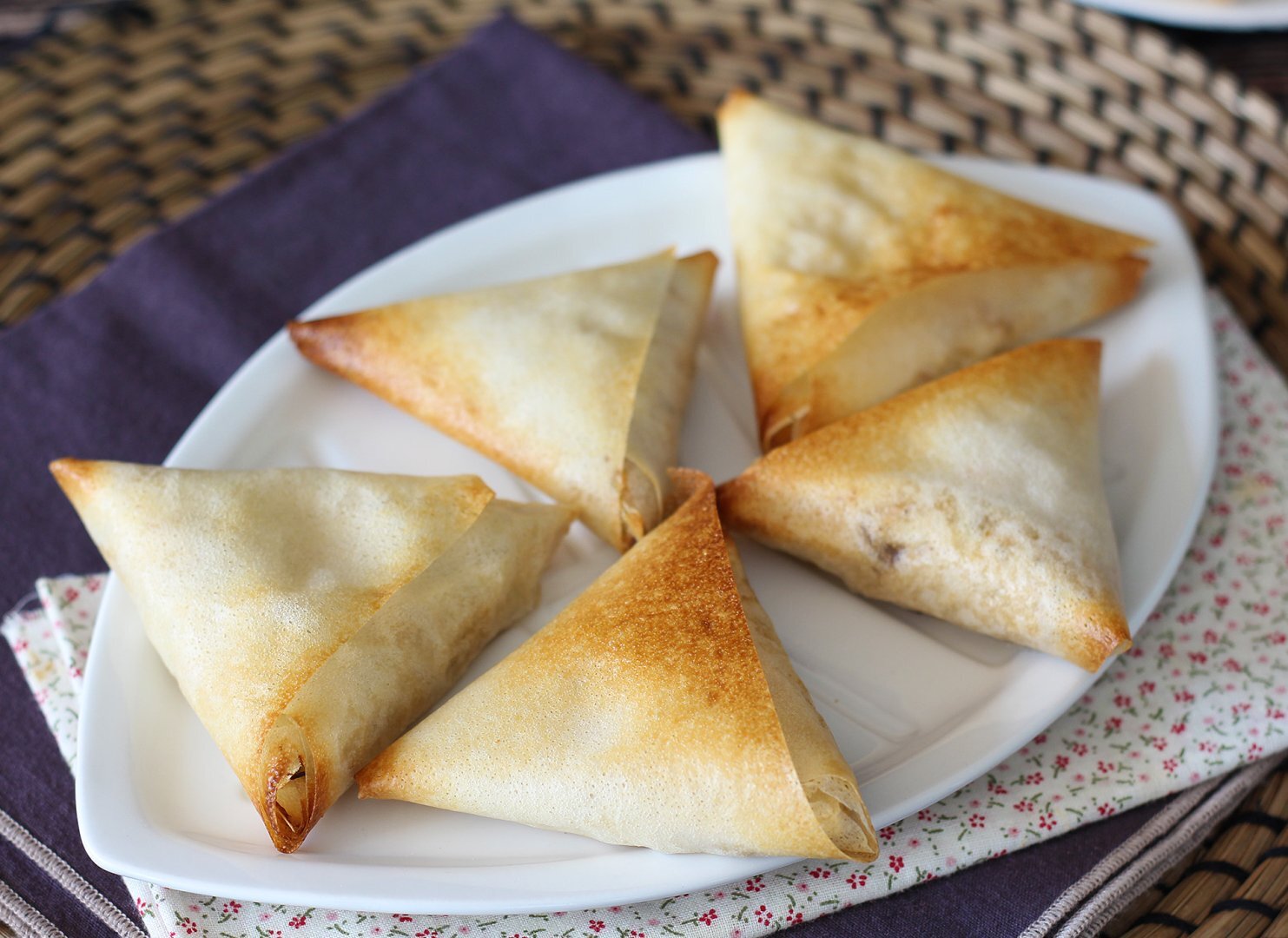 Receta de samosas de caballa y queso crema