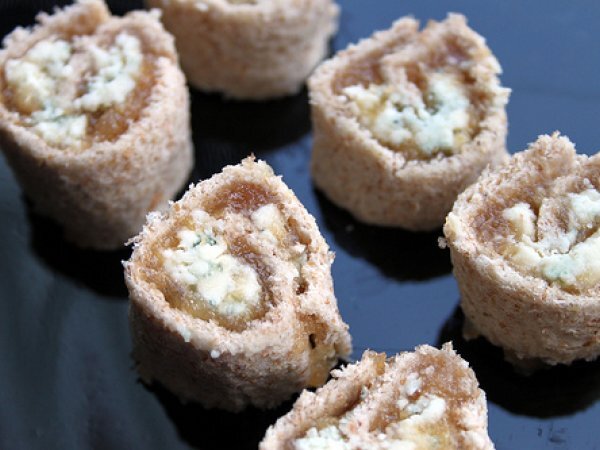 Receta de sandwich enrollado de membrillo y queso azul