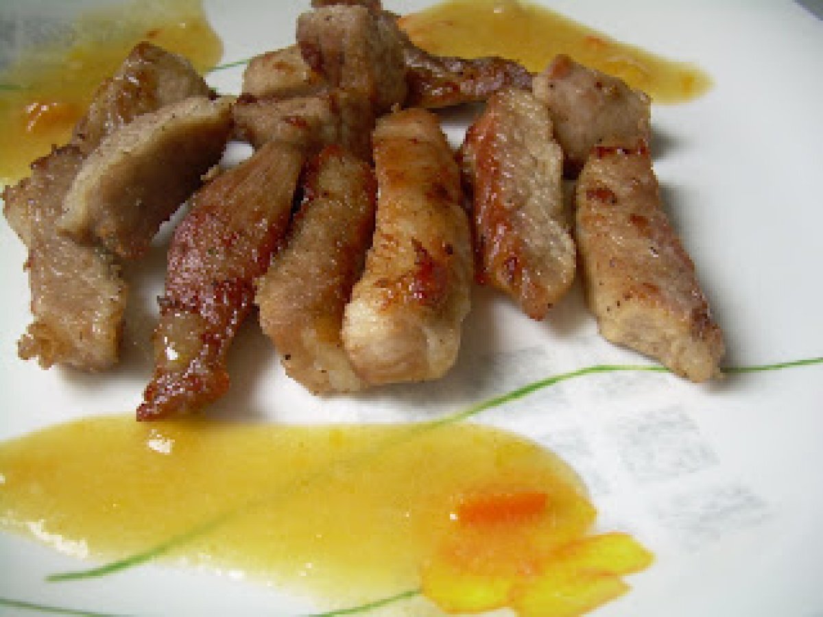 Receta de secreto ibérico con salsa de naranja