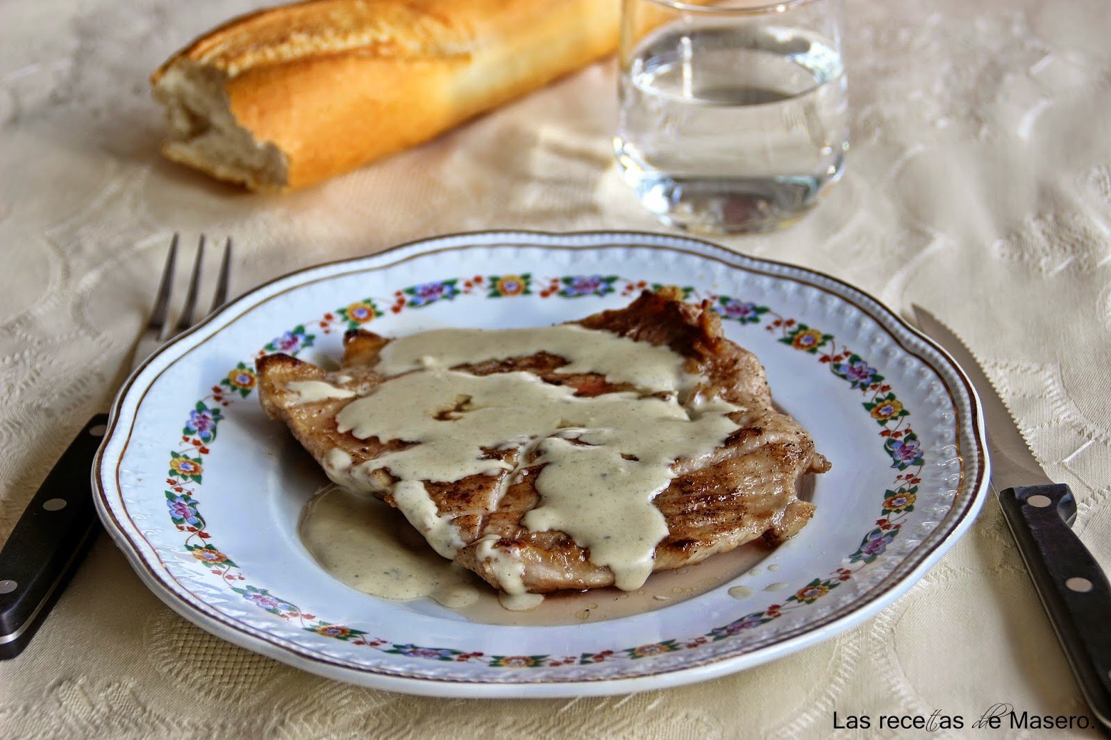 Receta de secreto ibérico con salsa de queso azul