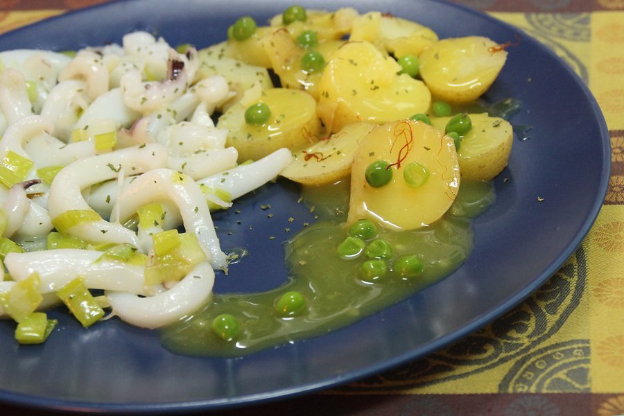 Sepia salteada con salsa de azafrán - Receta Petitchef