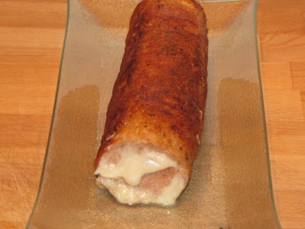 Receta de serpentin de carne con jamón y queso