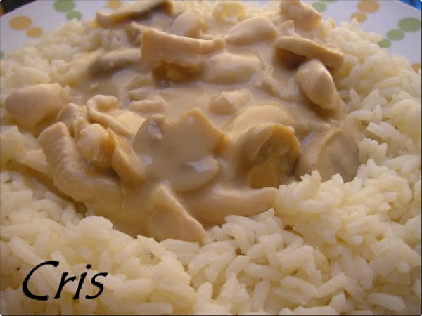 Receta de solomillo de pollo en salsa y arroz blanco