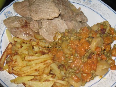 Solomillo en su jugo con guarnición - Receta Petitchef