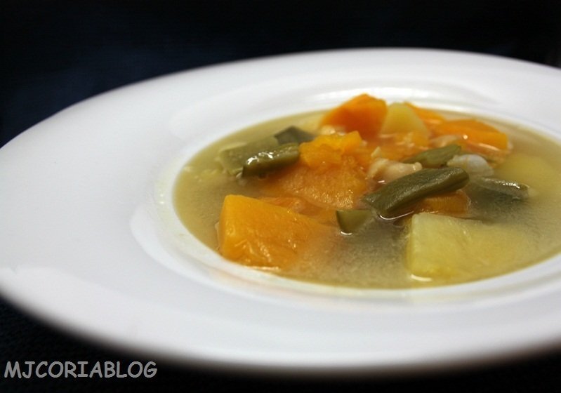 Receta de sopa de habichuelas verdes y calabaza saludable