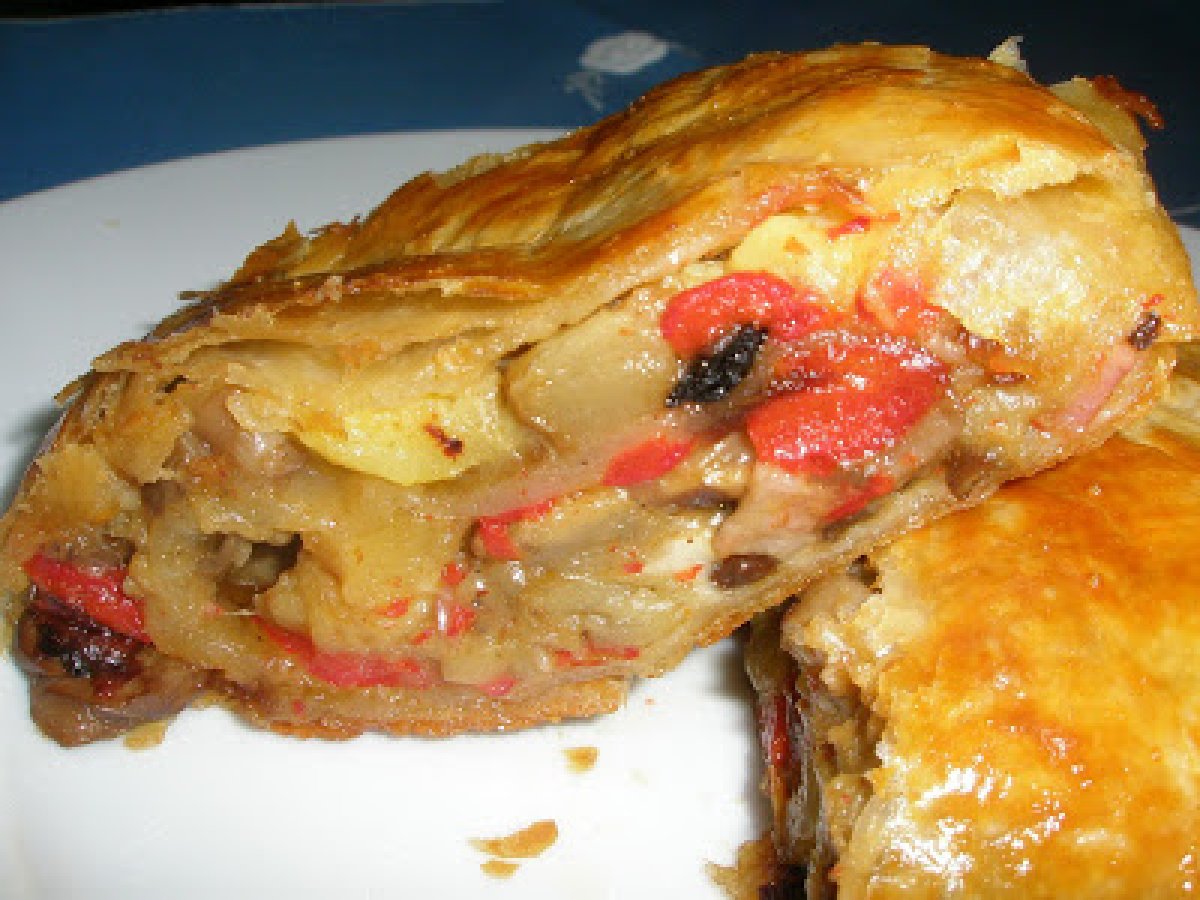 Strudel de verduras con setas y beicon - Receta Petitchef