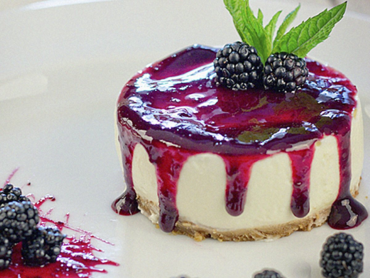 Receta de tarta de queso y mermelada de mora deliciosa