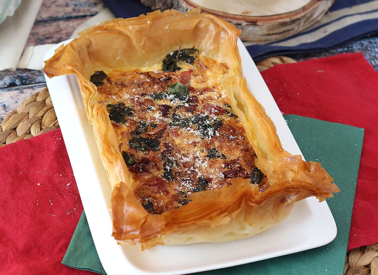 Tarta salada a la italiana con pasta filo - Receta Petitchef