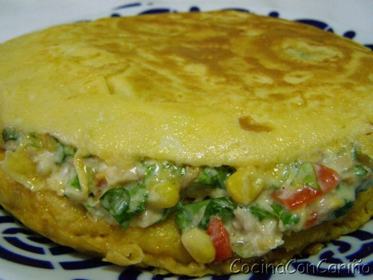Receta de tortilla rellena europea fácil y deliciosa