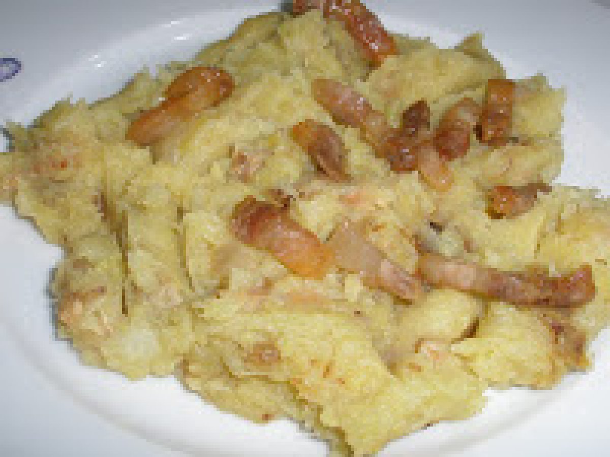 trinxat de col y patata con cansalada - Receta Petitchef