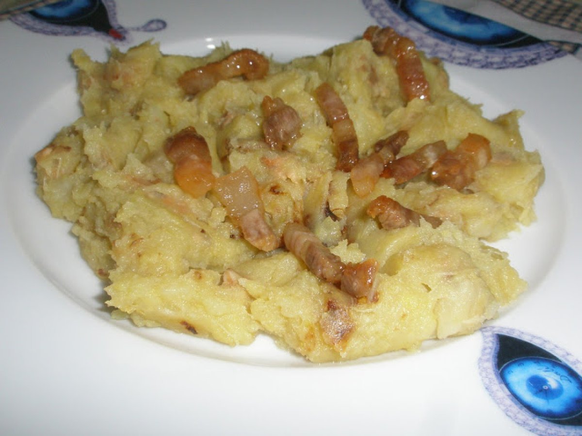 trinxat de col y patata con cansalada - Receta Petitchef