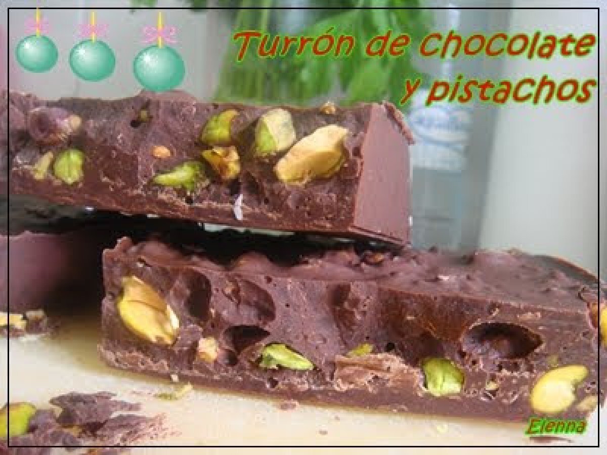 Receta de turrón de chocolate con pistachos