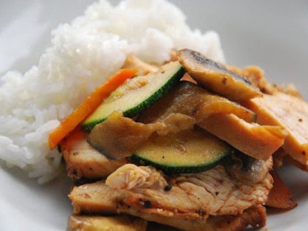 Receta de wok de pollo con verduras